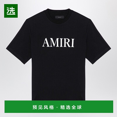 香港直邮AMIRI 男士 黑色棉质带LogoT恤 AMJYTE1073男装