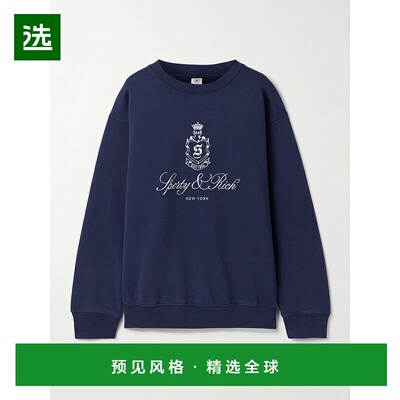SPORTY & RICH 女士 Vendome 刺绣棉针织卫衣运动衫 ST071602