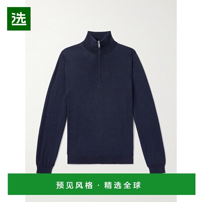 1h可退 Slowear 男士 Incotex Zanone Flexwool 半拉链毛毛衣
