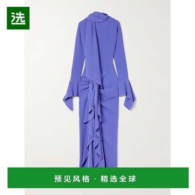 1h可退 香港直邮SOLACE LONDON 女士 Nella 垂褶褶皱绉纱长款连衣