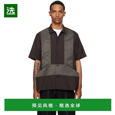 1h可退 香港直邮Sacai 男士 棕色 Suiting 衬衫 2503746M