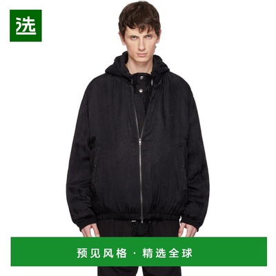 1h可退 香港直邮Wooyoungmi 吴阳米 男士 黑色 Wrinkled MA-1 飞