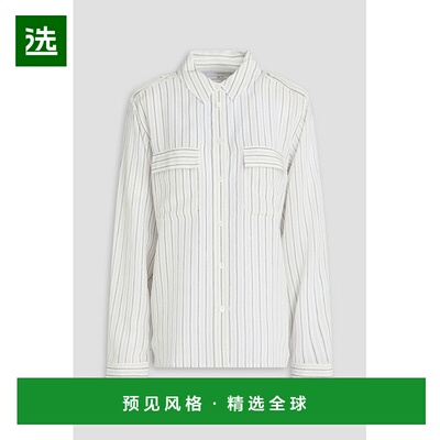 1h可退 香港直邮Frame Denim 女士 条纹真丝双绉衬衫 WP25WSH029C
