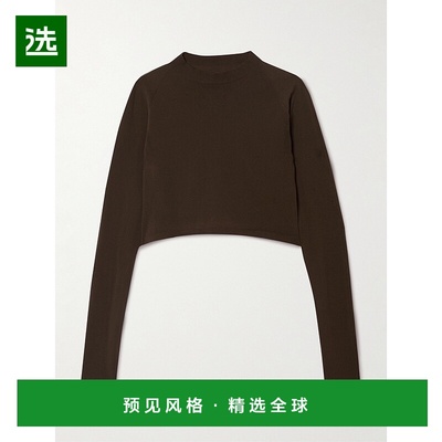 1h可退 香港直邮Alaïa 女士 拼接短款针织上衣 AA9H1205M826A719C