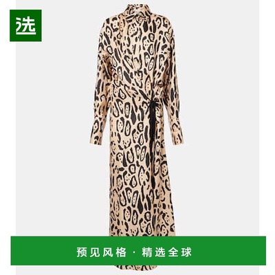 香港直邮Sportmax 斯宝麦斯 女士 Astoria 印花真丝斜纹布礼服