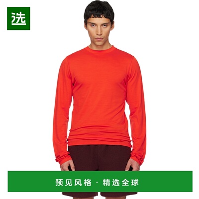 1h可退 香港直邮Rier 男士 橙色 Roundneck Jersey Wool T 恤 TSH