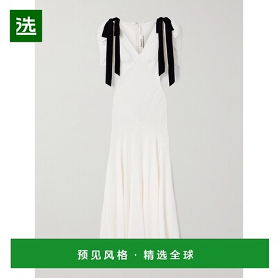 1h可退 RODARTE 女士 天鹅绒蝴蝶结真丝绉纱礼服 BR2502A连衣裙