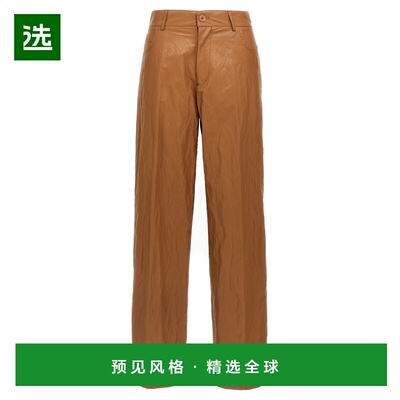 1h可退 香港直邮Nude 女士 皮革效果长裤 1103E25202 brown棕色