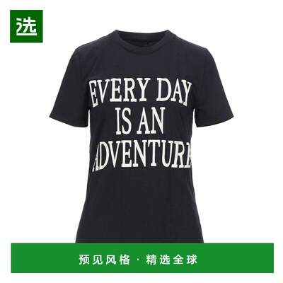 1h可退 香港直邮Alberta Ferretti 女士 T恤 black黑色 舒适时尚