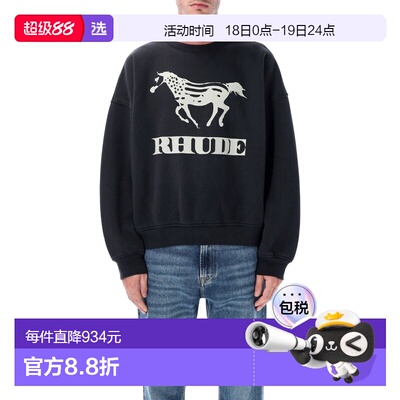 1h可退 香港直邮Rhude 男士 RHUDE DINERO 棉质圆领运动衫 RHFW25