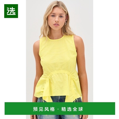 1h可退 香港直邮SEA 海洋 女士 Camden 棉府绸背心上衣 yellow黄