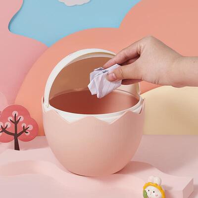 桌盖面SFS-6437家用小垃圾桶几茶上带可爱宿舍办公卧室床桌头迷你