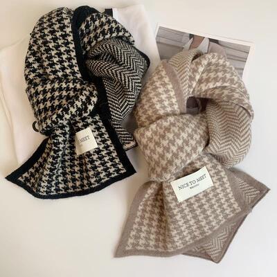 New scarf Women's autumn/winter long cashmere scarf 拼色