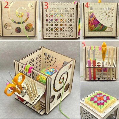 Wooden Yarn Bowl, independent station yarn rack tool box, w