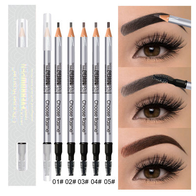 5-color pull eyebrow pencil with no trimming, double headed