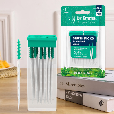 Dr. Emma's soft plastic toothpick straight interdental brus