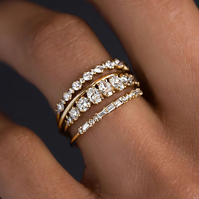 Jewelry Fashion Diamond Zircon Four Piece Set, High Luxury