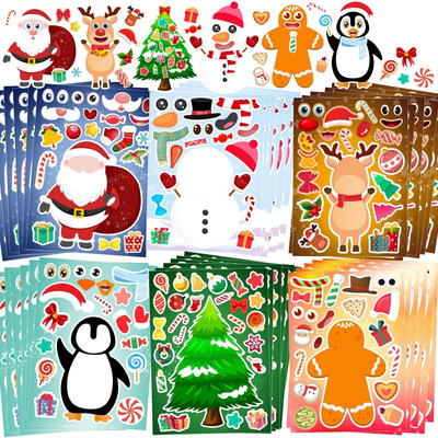 Christmas dress up, children's toy stickers, holiday decora