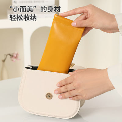 2个便携眼镜袋太阳镜墨镜收纳袋子防压绒布袋自动闭合弹片收纳盒