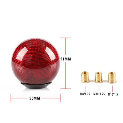 跨境汽改车装用碳手纤维排挡头圆形波21266品棍头自动挡档把头球