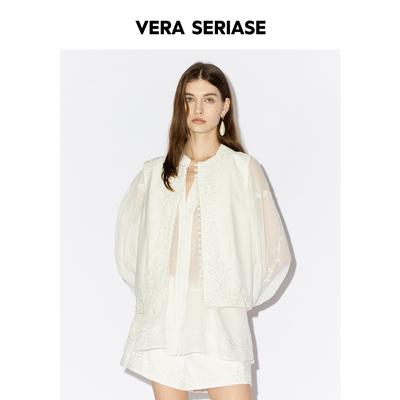 【Vera Seriase设计师品牌】2026秋季新款复古白色刺绣马甲上衣