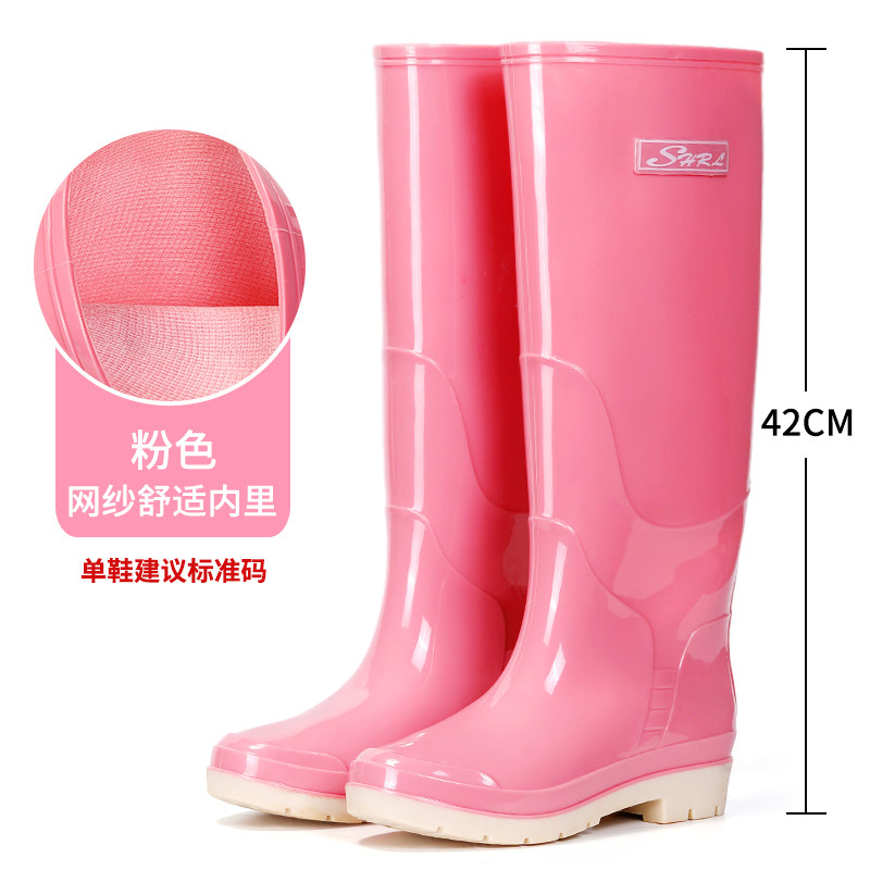 德国工艺时尚雨鞋女特高筒加厚长筒防滑工作加绒保暖长筒防水雨靴