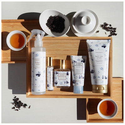 保税 日本OHANA熊猫限定乌龙茶香身体乳/护手霜/香水金木犀桂花