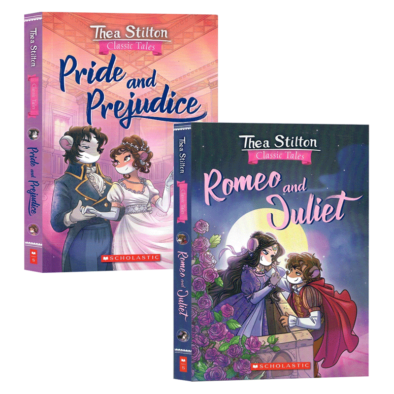 女版老鼠记者经典文学2册英文原版Thea Stilton Classic Tales Romeo and Juliet/ Pride and ...