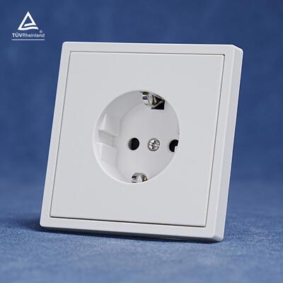 欧标USB插座wall switch白色schuko socket欧规墙壁开关16A 250V