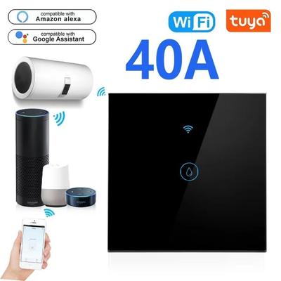 TUYA智能欧规40Awifi触摸开关热水器空调WiFi语音控制大功率开关