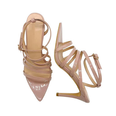 现货尖头露趾8.8cm高跟凉鞋Strappy High Heels Sandals时装凉鞋