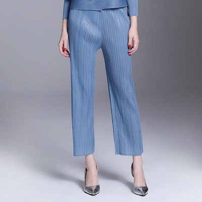 三欧洲站2025新款大尺码直筒休闲裤宅褶皱时尚百搭宽松阔腿裤 012