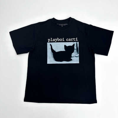 KK PLAYBOI CARTI WHOLE LOTTA RED 黑猫短袖T恤风格男女