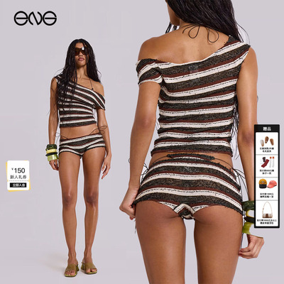 【Jennie明星同款】JADED LONDON不对称背心T恤迷你短裤女新品