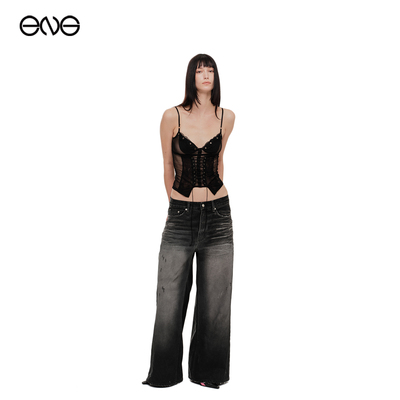 【ENG】2000 ARCHIVES做旧宽松阔腿裤牛仔长裤女装新品26春