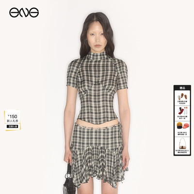 【ENG】KNWLS格纹短袖T恤衬衫上衣女装新品26春