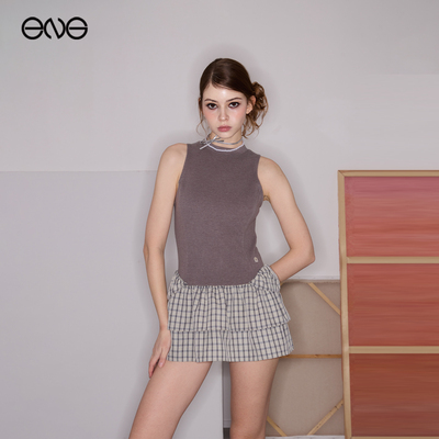 【ENG】Effet de Soleil格纹拼接无袖连衣裙短裙女装新品26春