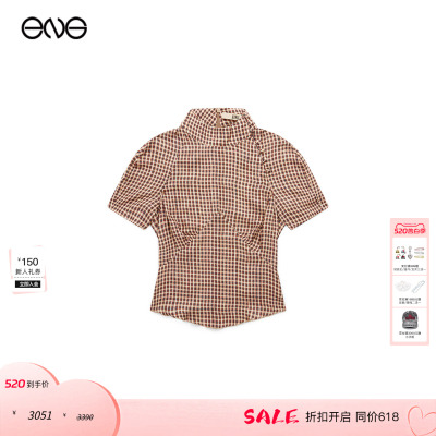 【ENG】KNWLS格纹短袖T恤衬衫上衣女装新品26春