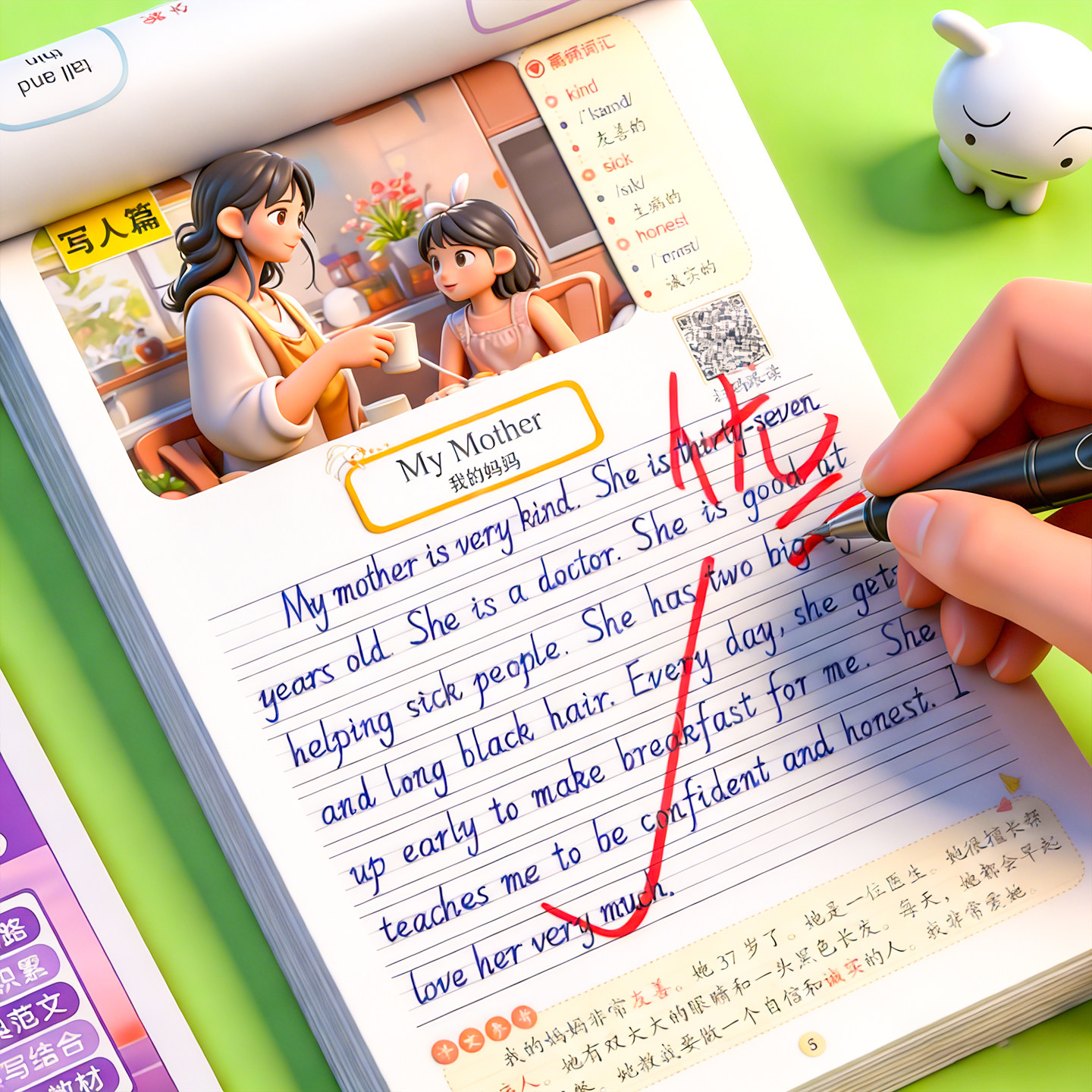 英语作文练字帖描红本小学生专用控笔练习满分范文模板素材积累书