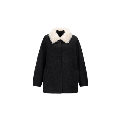 【腔调大衣】 可拆毛领CHAO细100绵羊毛双面呢外套WT54LLH007