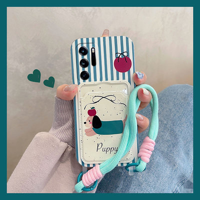 条纹可爱狗狗适用oppofindn3flip手机壳findn2flip小清新n3卡包n2插卡findn折叠屏硬壳oppo卡通0pp0个性创意
