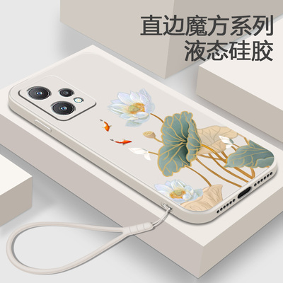中国风适用RealmeV25手机壳Realme真我V23硅胶OPPORealmeV20荷花软壳女v25小众V20全包OPPOV25防摔RMX3475套