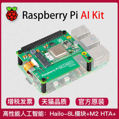 树莓派5 官方PCIe  M.2 HAT+ Raspberry Pi AI Kit 套件