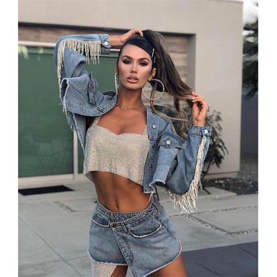 Nightclub Metal Top Rhinestone Backless Shiny Suspender