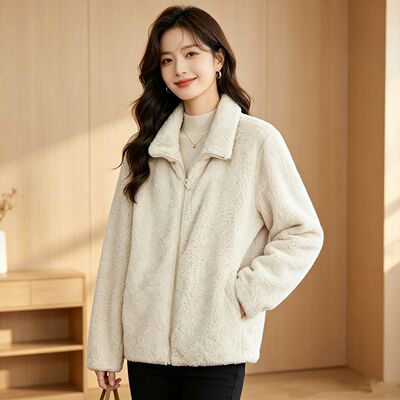 反季清仓睡衣上衣女秋冬款秋冬立领长袖摇粒绒家居服B16c01002