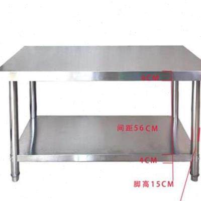 特厚不锈钢架子定制置物架两层操作台厨房白钢货架工作台切菜桌子_虎窝淘