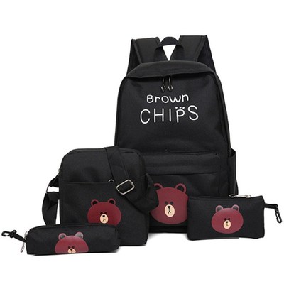 4 piece set middle school student schoolbag big children tr