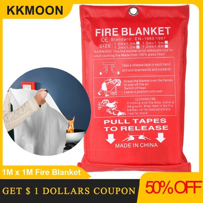 1M x 1M Fire Blanket Fiberglass Fire Flame Retardant Emergen