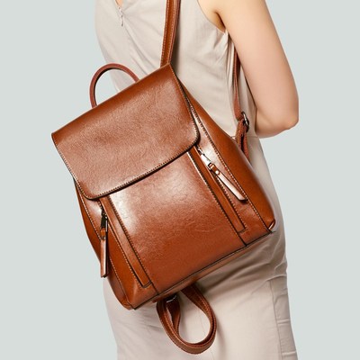 Backpack Women 2020 New Fashion Genuine Leather Backpacks F
