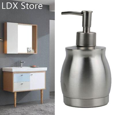 390ml Hand Soap Pump Bottle Bathroom Kitchen Stainless Steel